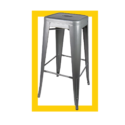 High Rise Stool (Industrial Style; Grey) - Print Planet