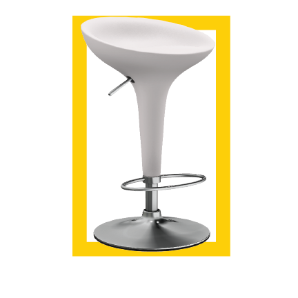 High Rise Stool (Oscar Style; White) - Print Planet
