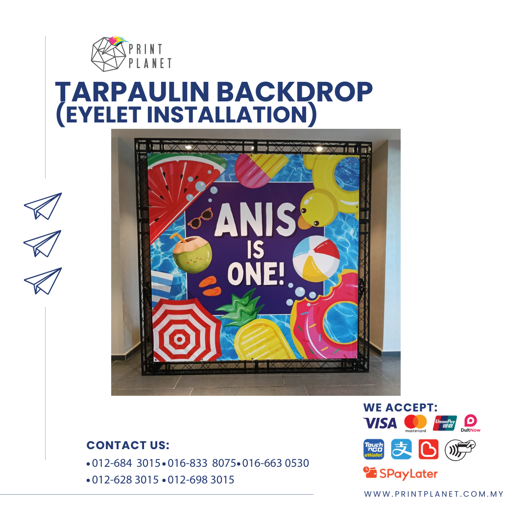Tarpaulin Backdrop (Popular Size) *Eyelet Installation Style - Print Planet
